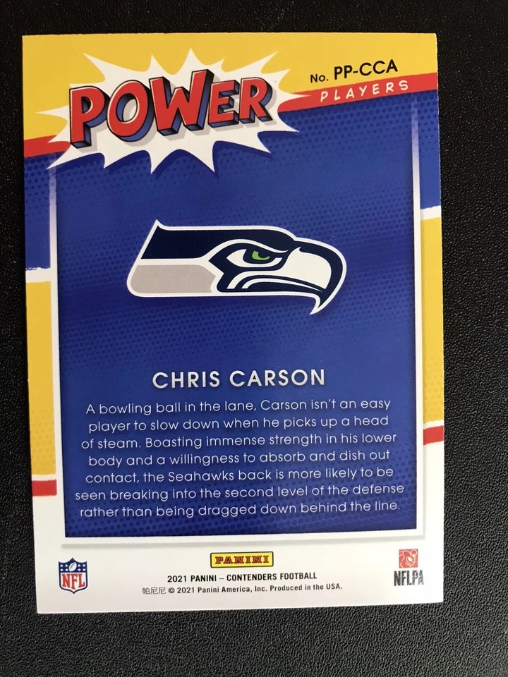 2021 Panini Contenders #PP-CCA Chris Carson Power Players Green Foil | eBay