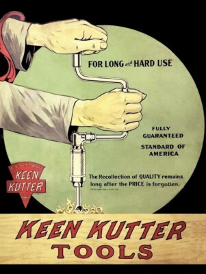 Keen Kutter Tools - Hand Drill Featured NEW METAL SIGN: 12 x 16" Ships ...