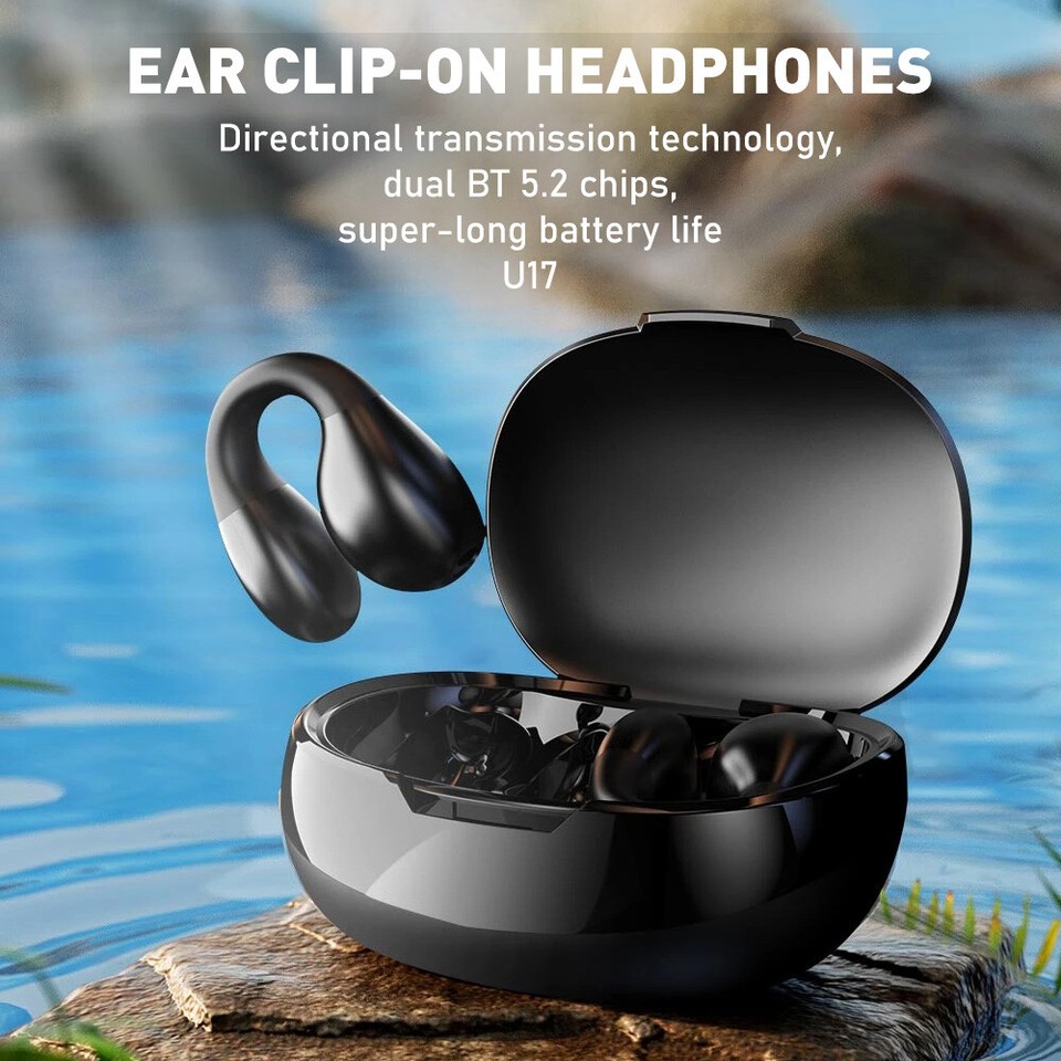 DUDAO Earbuds Ear Clip Bone Conduction Headphones Sport Bluetooth 5.3 ...