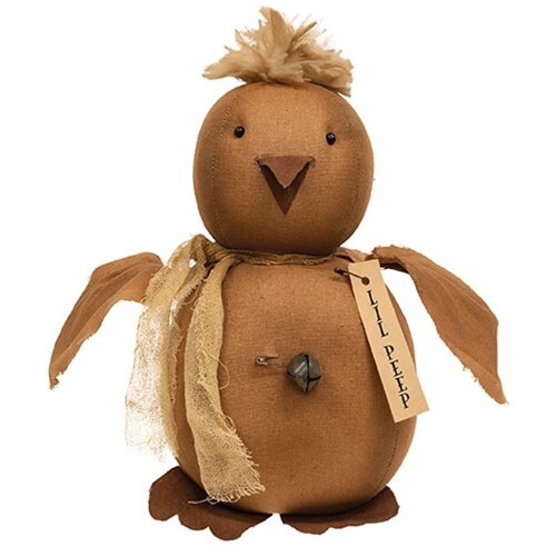 NEW Primitive CHICK LIL PEEP FIGURE CHICK Aged Rustic Cloth Farm 10"Hx6 ...