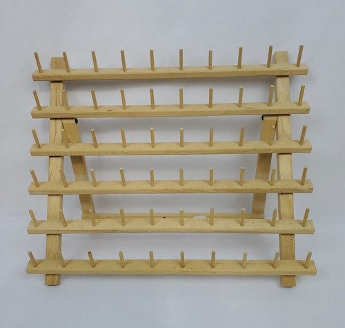 June Tailor 60 Thread Spool Holder Wooden Folding Stand Rack Organizer ...