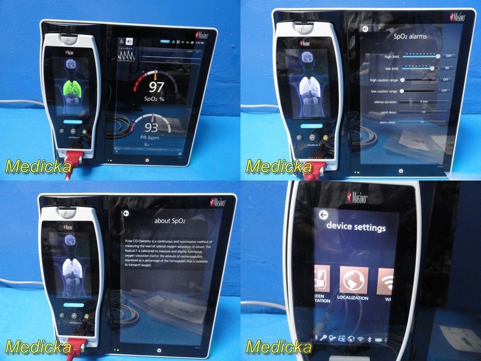 2017 Masimo Root RDS7A Patient Monitor W/ Radical-7 SpO2 Module & Leads ...