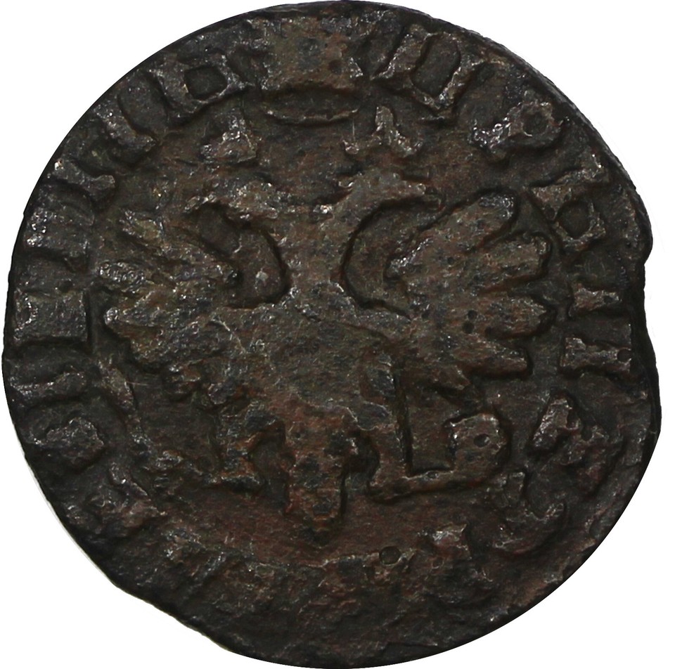 RUSSIA PETER I Copper 1714 Denga, 1/2 Kopek 3,75 g. aVF KM# 116 (6897 ...