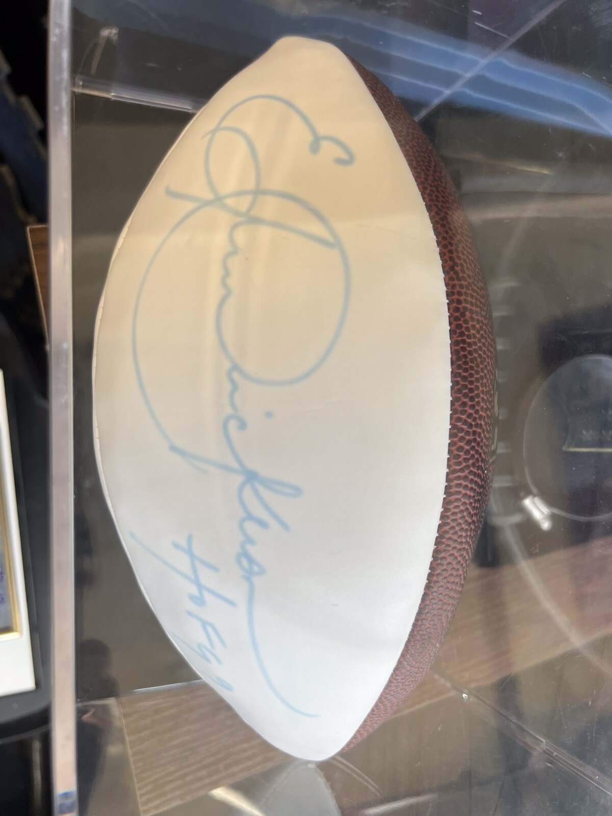 Eric Dickerson Autographed Football With HOF Inscription And Plexi Case ...