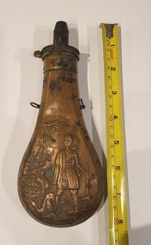 Antique 1851 Batty Gun Powder Copper Flask American Indian Hunting ...