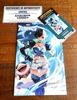 MARVEL RIVALS #1 GODTAIL SIGNED COA LUNA SNOW & JEFF VARIANT IN GAME ...