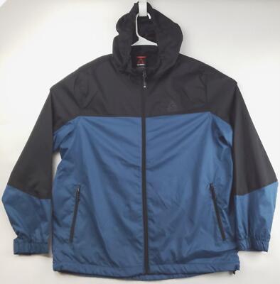 Gerry Jacket Mens XL Blue Black Rain Windbreaker Mesh Lined Full Zip ...