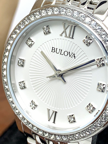 Bulova Women's Watch 96L297 Quartz Crystals Cream Dial Stainless Steel ...