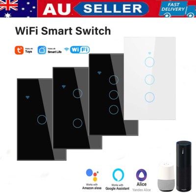 WiFi Switch Smart Home Touch RF Light Wall Panel For Alexa Google 1/2/3 ...