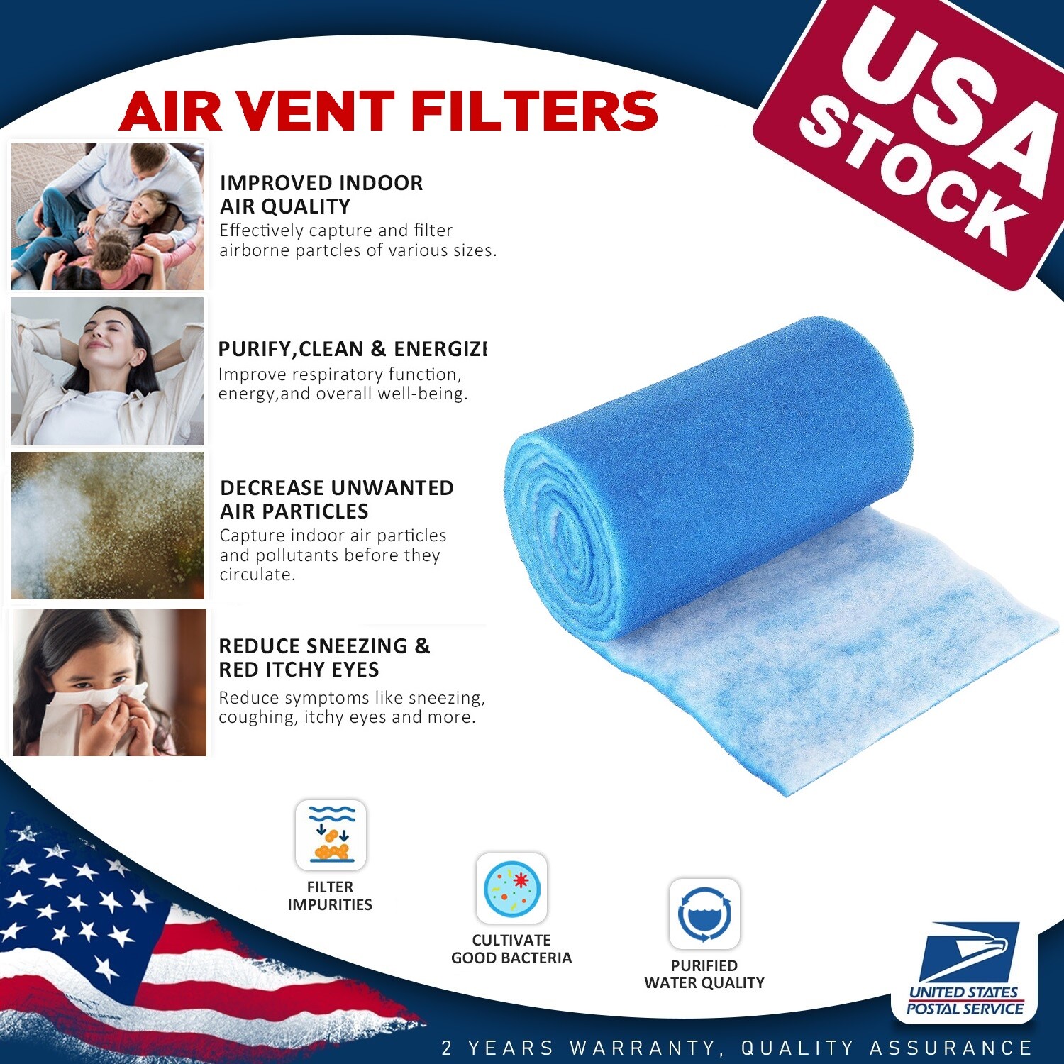 1/2" Vent Filter, Air Vent Filters Kit - Cut to Size Floor Vent Filters ...