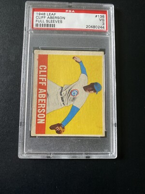 1948 Leaf #136 Cliff Aberson Chicago Cubs Full Sleeves PSA 3 | eBay
