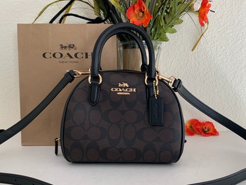 Buy NWT Coach CA591 Sydney Satchel Crossbody bag Signature Canvas ...