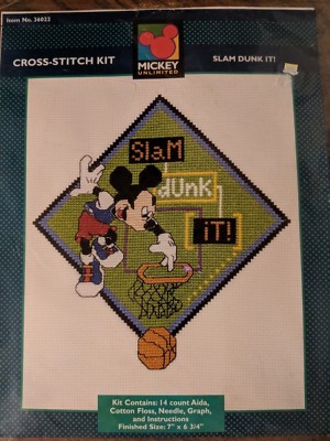 "Slam Dunk It" Mickey Unlimited Basketball Counted Cross Stitch Kit ...