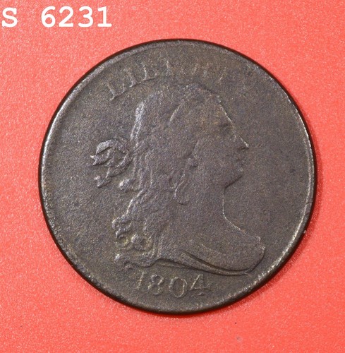 1804 "Crosslet 4, No Stems"Draped Bust Half Cent "F/VF" | eBay