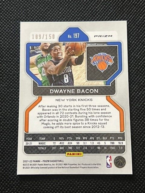 2021-22 Panini Prizm #197 Dwayne Bacon Premium Box Pandora Prizm #/150 ...