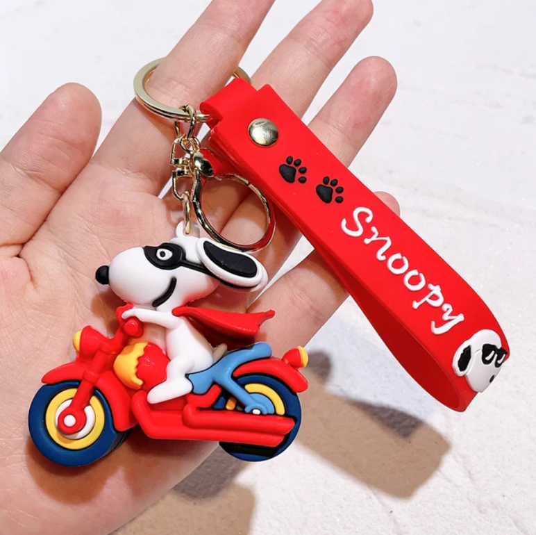 Peanuts Snoopy Motorbike Charlie Brown Keychain Keyring for Keys ...