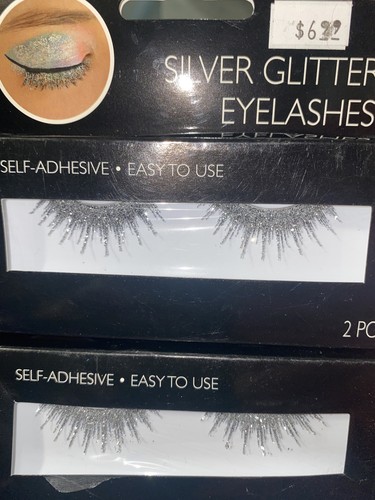 2 Packs Silver Glitter Eyelashes Halloween Long Glitter Eyelashes | eBay