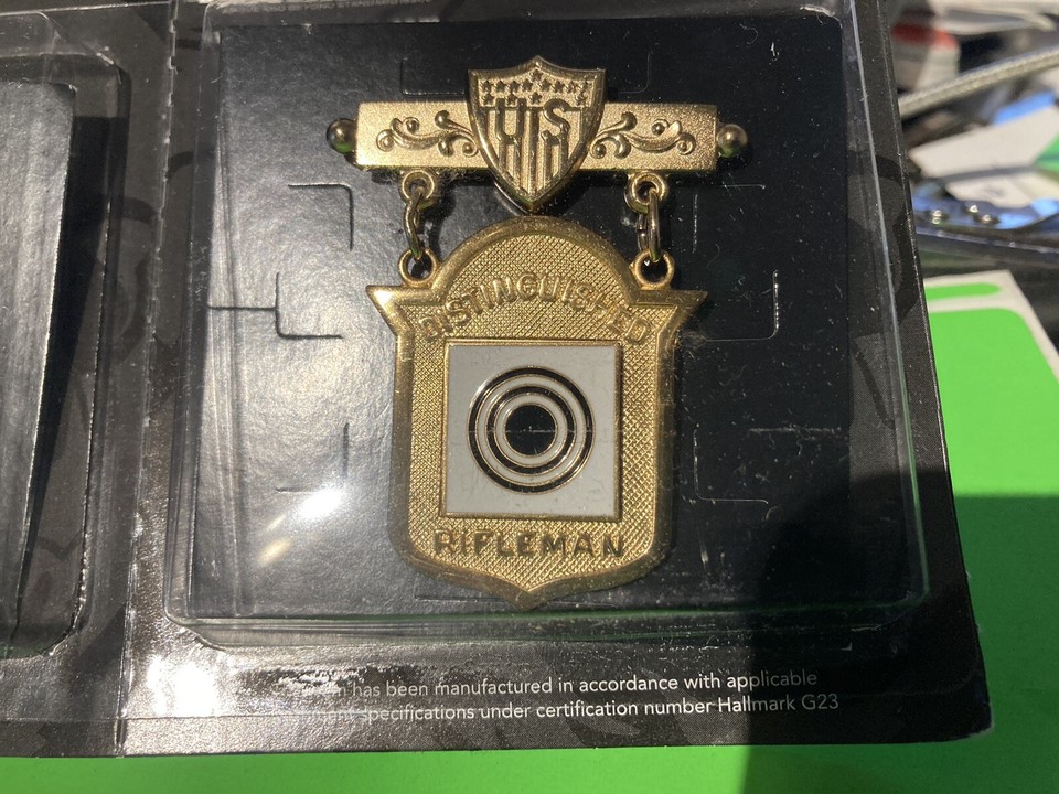 US Civilian Distinguished Rifleman Badge US Hallmark Made USA 1.5"x2" 1 ...
