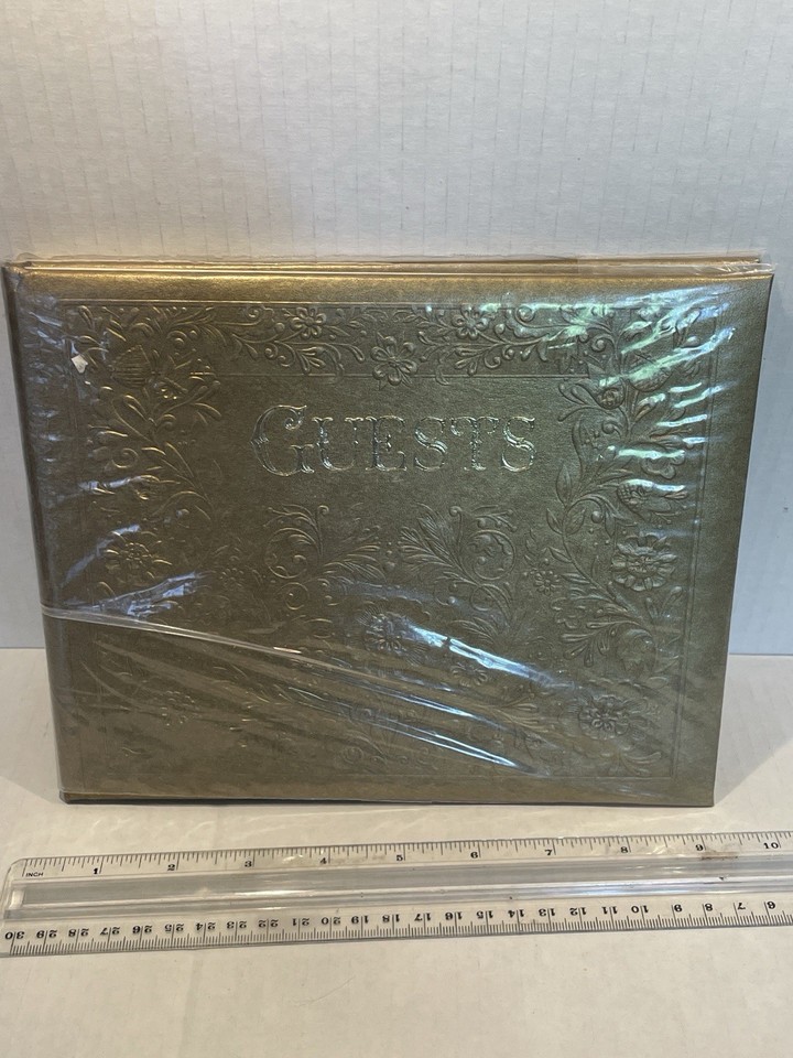 Vintage Hallmark Goldish Wedding Guest Book New In Plastic Great ...