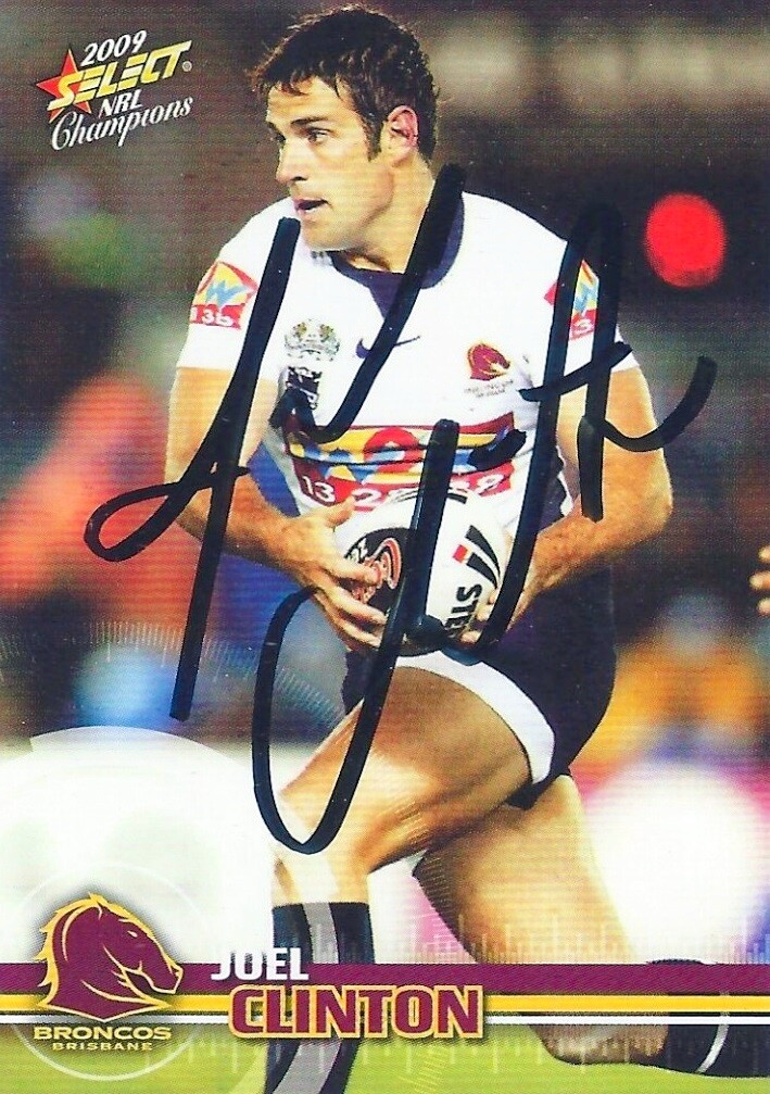 Signed 2009 BRISBANE BRONCOS NRL Card JOEL CLINTON | eBay.de