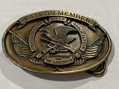 NRA National Rifle Association Belt Buckle “ Patron Member” made in USA ...