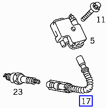 Mercedes M112 M113 Engine Ignition Spark Plug HT Lead A1121500118 New ...