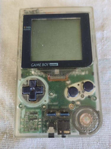 Clear Nintendo Game Boy Pocket Handheld Video Game Console! Tested ...