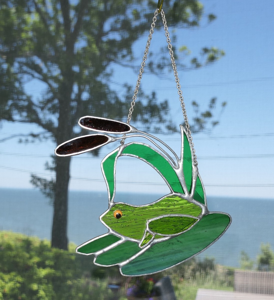 Stained Glass Pattern Dragonfly Frog Frog Mosaic Stock Illustrations