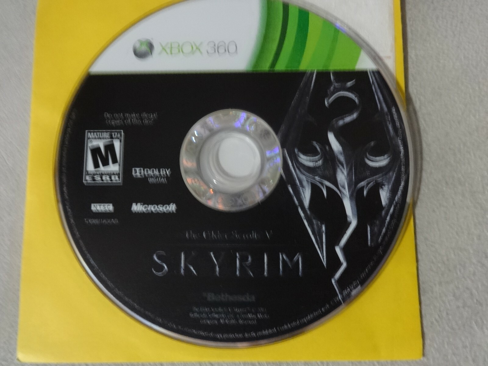 The Elder Scrolls V Skyrim Microsoft Xbox 360 Game Disc Only Free Ship ...