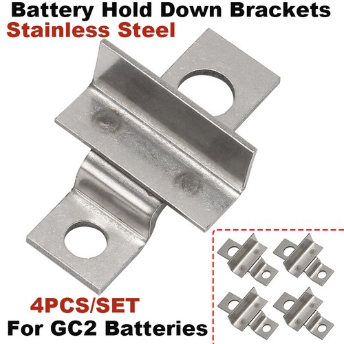 Stainless Battery Hold Down Brackets For GC2 Battery's - 6 Volt RV ...