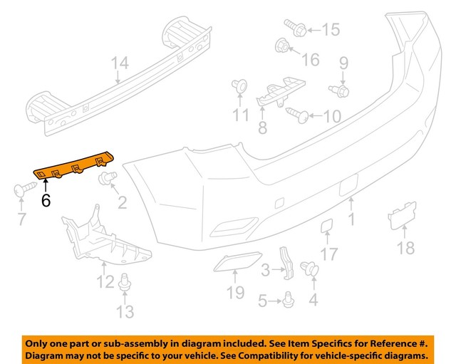 Subaru XV Crosstrek Rear Bumper Support Bracket Center Corner Left ...