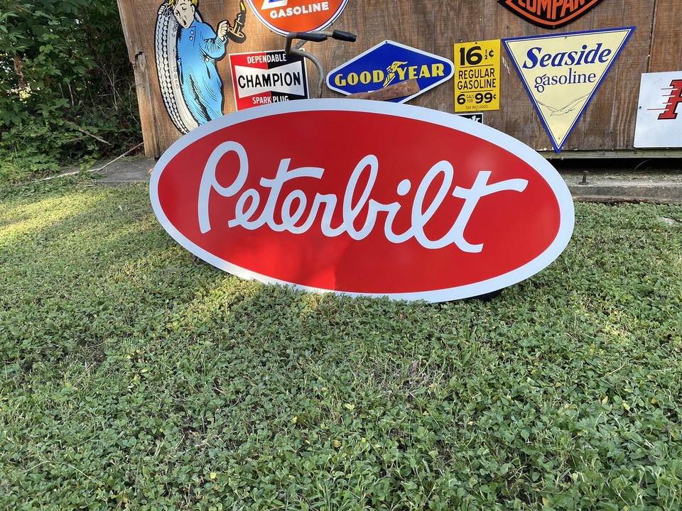 Antique Vintage Old Style Peterbilt Semi Truck Sign | eBay