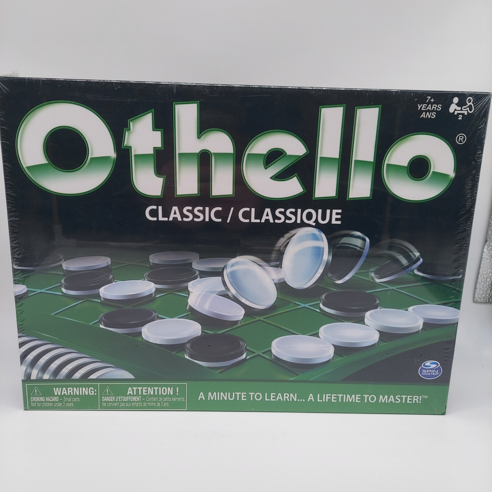 Classic Othello Board Game by Spin Master, 2-Player Strategy for Ages 7 ...