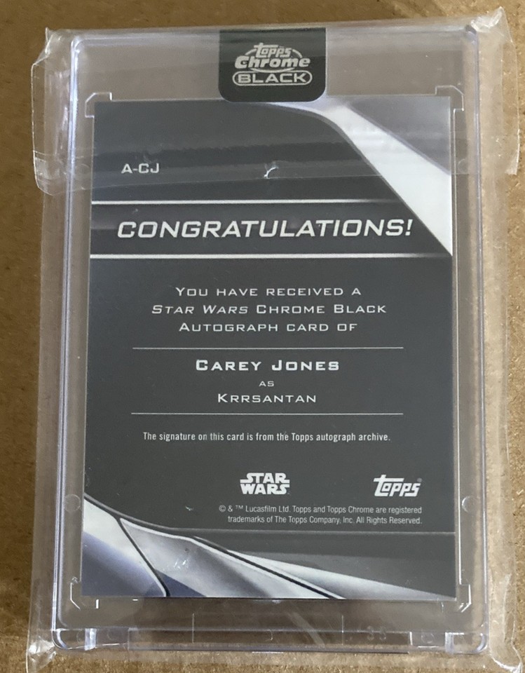 2023 STAR WARS CHROME BLACK CAREY JONES KRRSANTAN AUTO AUTOGRAPH TOPPS ...