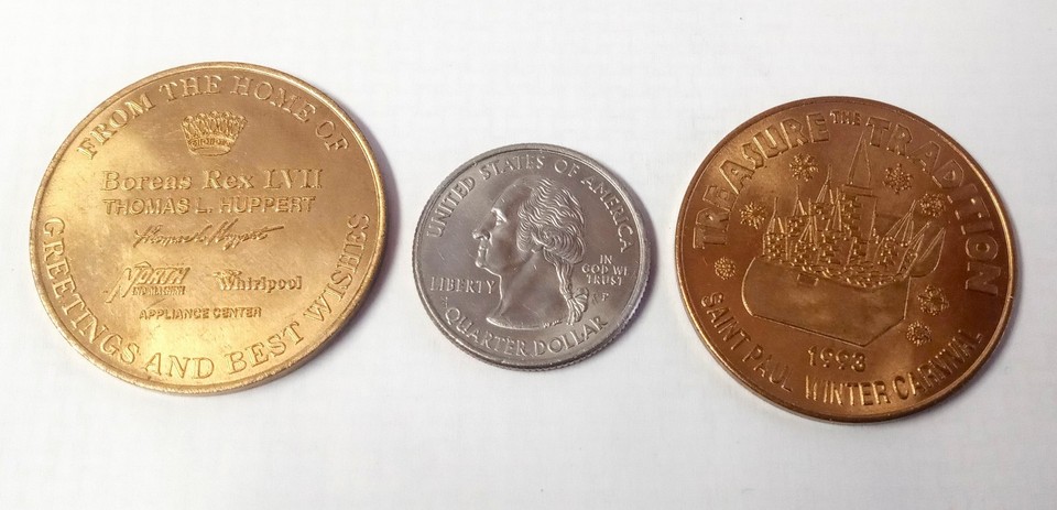 Lot 2 Saint Paul, MN Winter Carnival 1993~Boreas Rex LVII Medallion ...