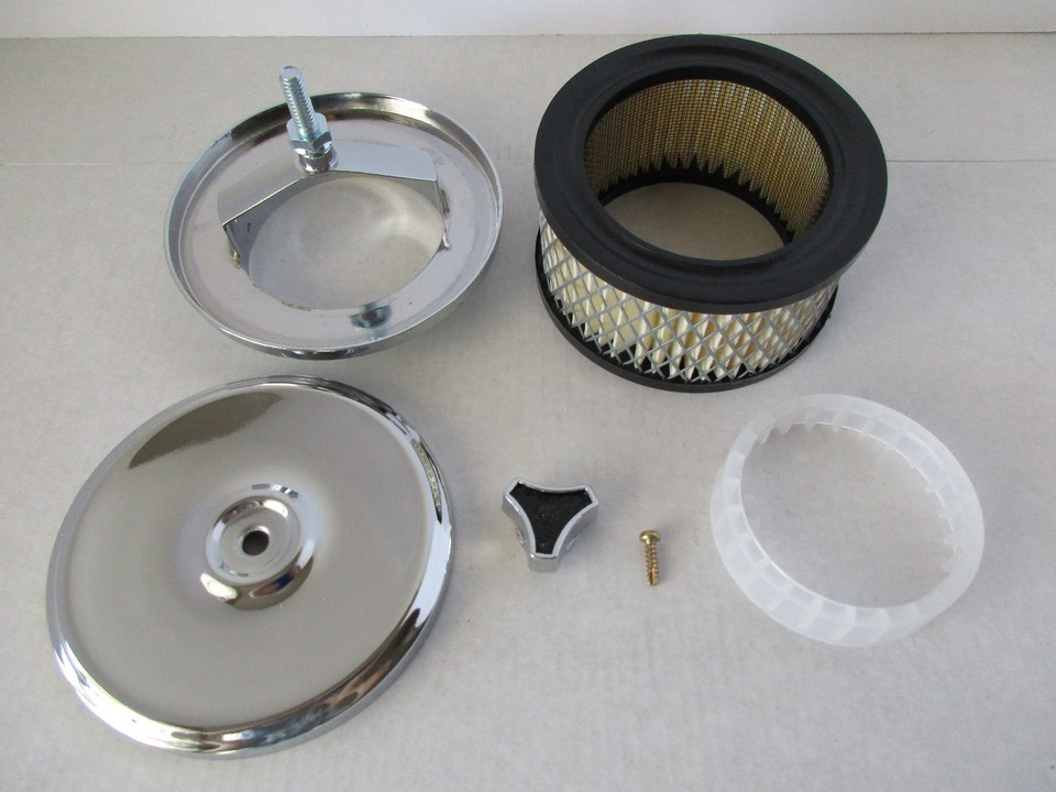 Chrome 4 1/8" Open Air Cleaner Tri Power 1-2 bbl Hot Rod Car Truck ...