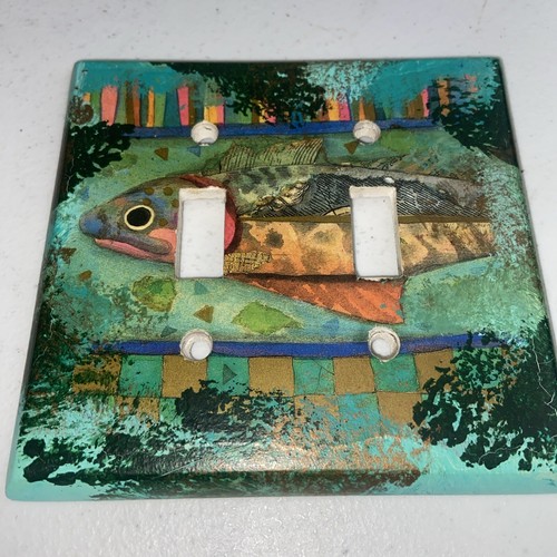 Ceramic Fish Light Switch Cover Double Canada Hand Painted | eBay