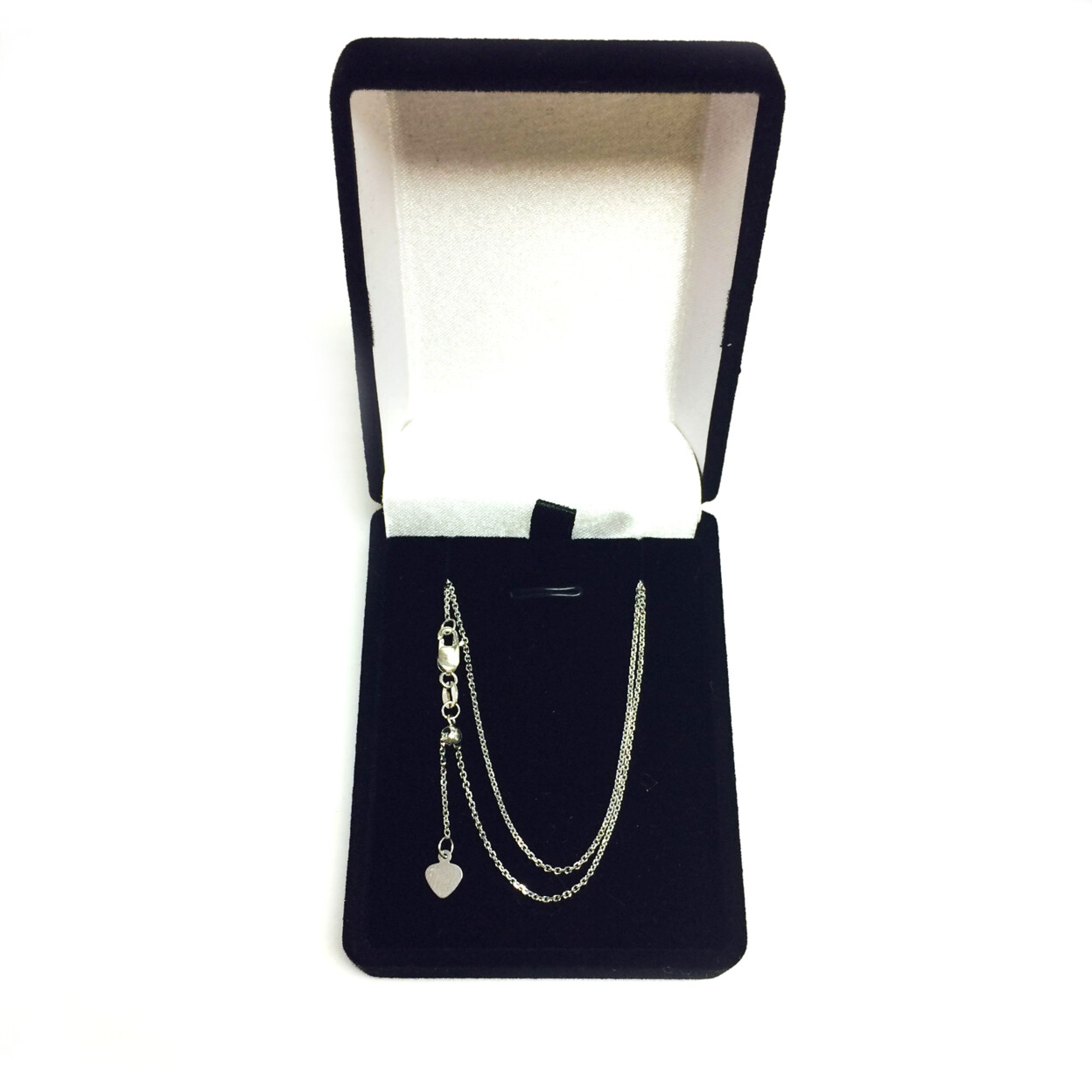 14K White Gold Adjustable Cable Link Chain Necklace 0 9Mm 22 14k-white-gold-adjustable-cable-link-chain-necklace-0-9mm-22