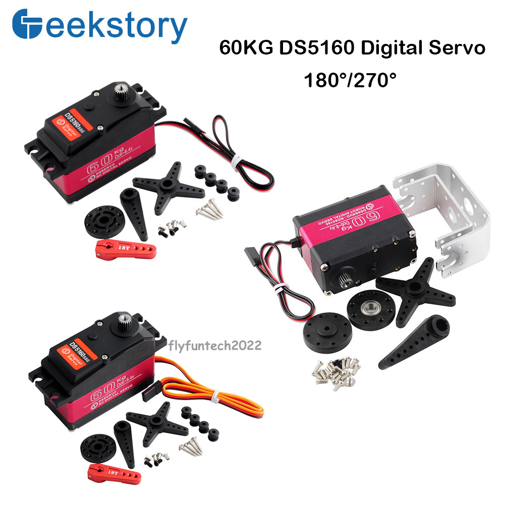 RDS5160 60KG Robot Digital Servo Metal Gear 180°/270° for 1/8 1/10 RC ...