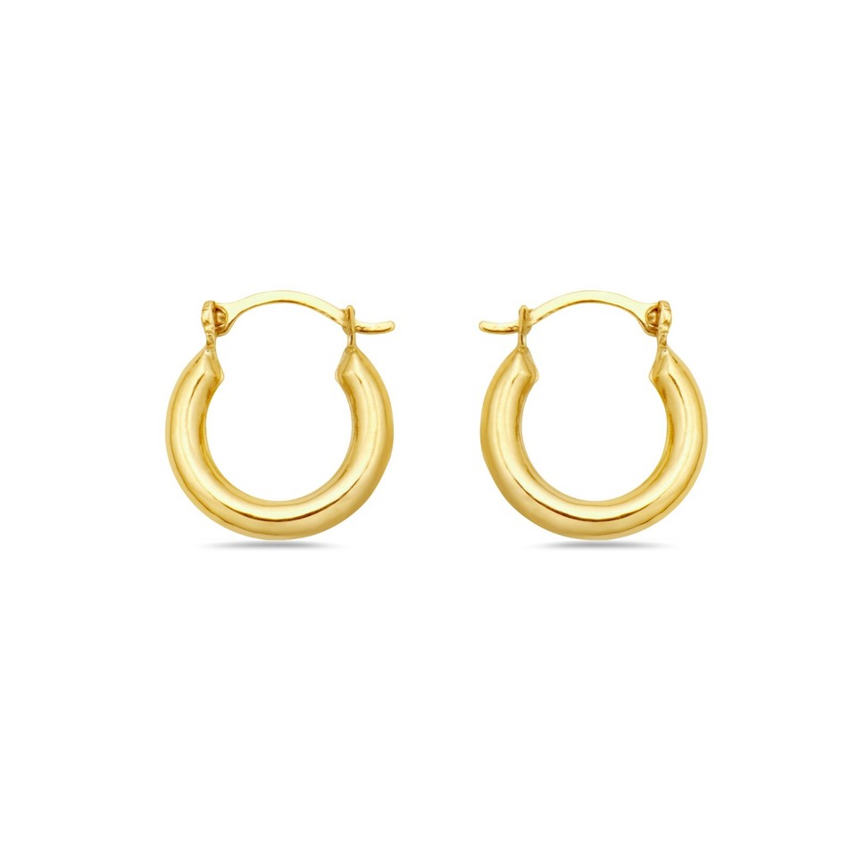 14K Gold Baby Shrimp Hoops Earrings - French lock - Jewelry for Womens ...