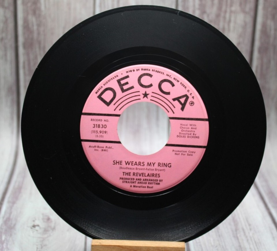 You Must Be Blind/She Wears My Ring The Revelaires Decca Promotional ...
