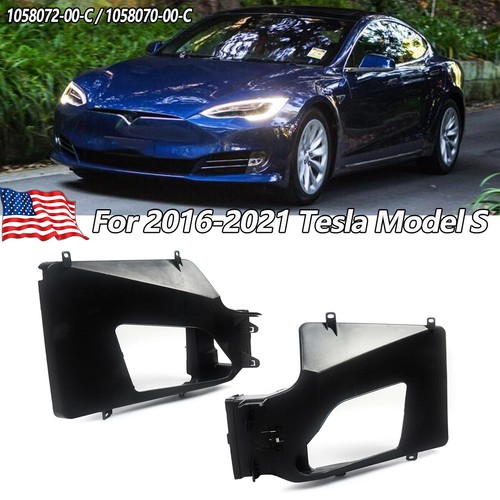 2X LEFT & RIGHT AC CONDENSER DUCT COVER HOUSING TRIM For Tesla Model S ...