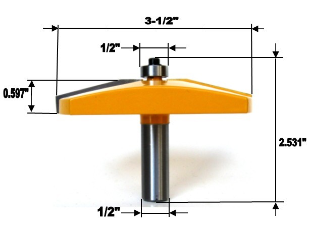 1pc 3-1/2" Dia 15° Straight Raised Panel Router Bit S | eBay