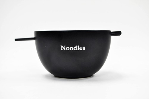 Expressions Noodle Bowl with Chopsticks, Black, 26oz | eBay