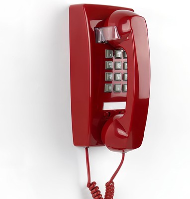 Retro Wall Mount Phone with Loud Mechanical Ringer Vintage Phones Red ...