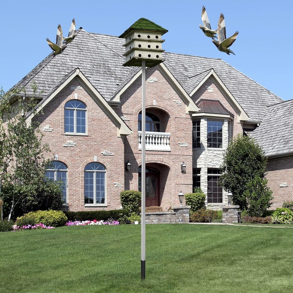 12 Ft Telescoping Purple Martin House Pole with Ground Socket Heavy ...