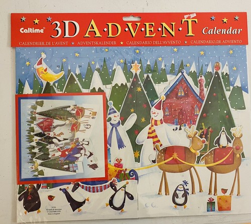 Vintage 3D Advent Calender Caltime S536 Snowman - Reindeer Made In ...