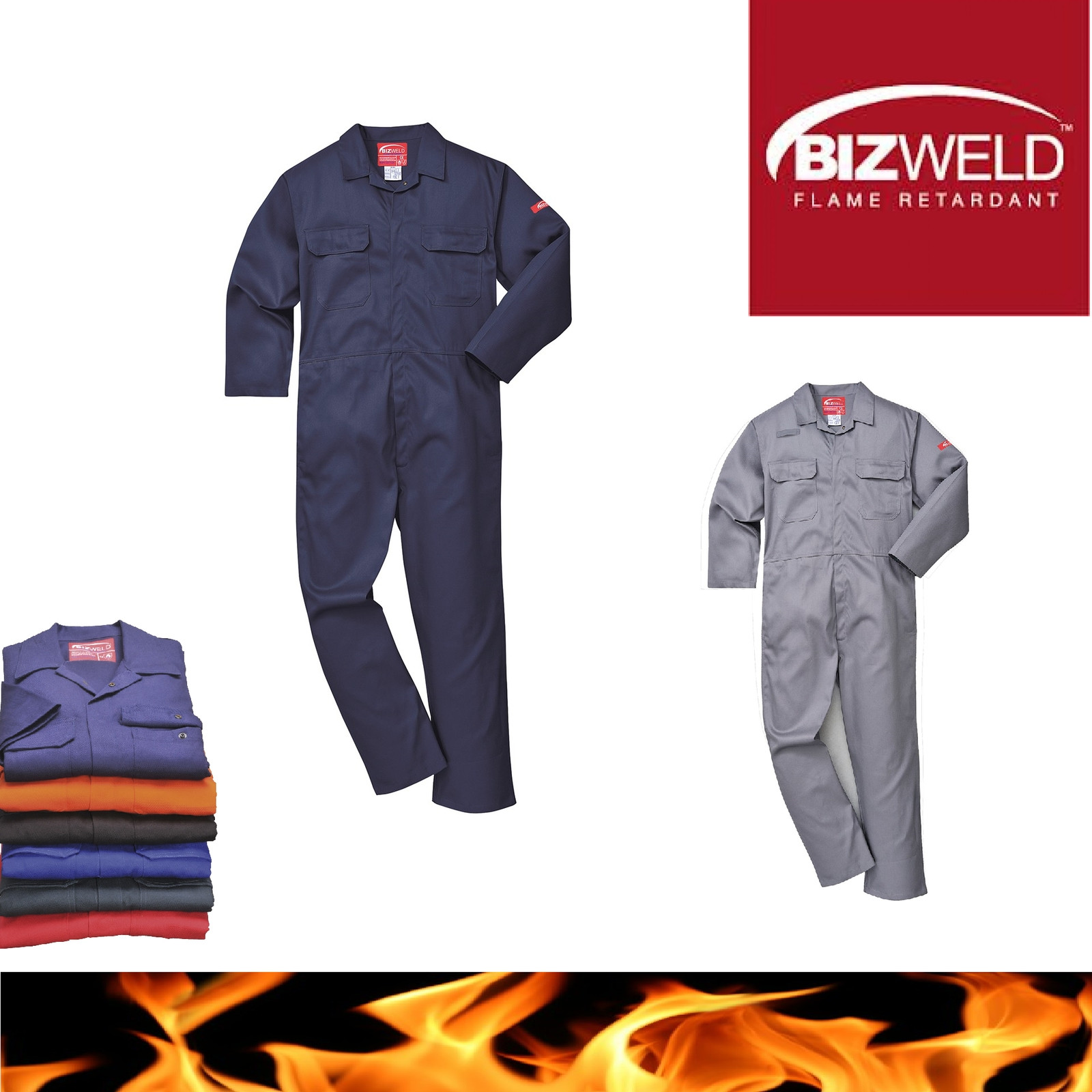 Bizweld Flame Resistant Coverall welding welder boilersuit Portwest ...