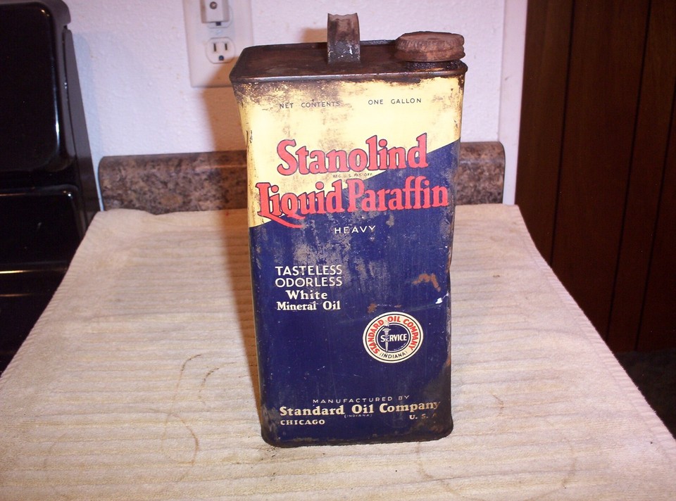 VINTAGE STANDARD OIL COMPANY " STANOLIND " LIQUID PARAFFIN OIL CAN | eBay