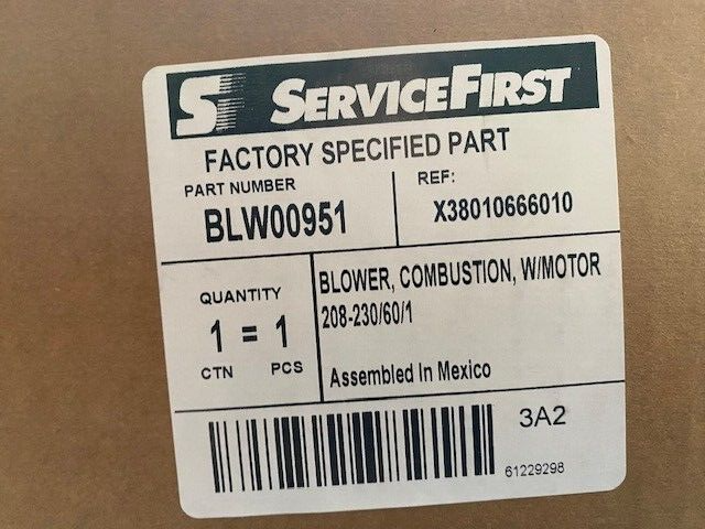 OEM Trane / Service First Furnace Exhaust Inducer Motor BLW00951 ...